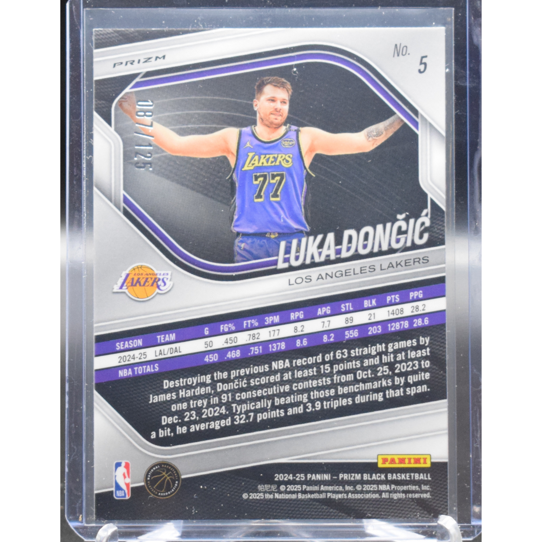 2024 Panini Prizm Black Basketball - Luka Doncic 5 - Blue Ice /125 ...
