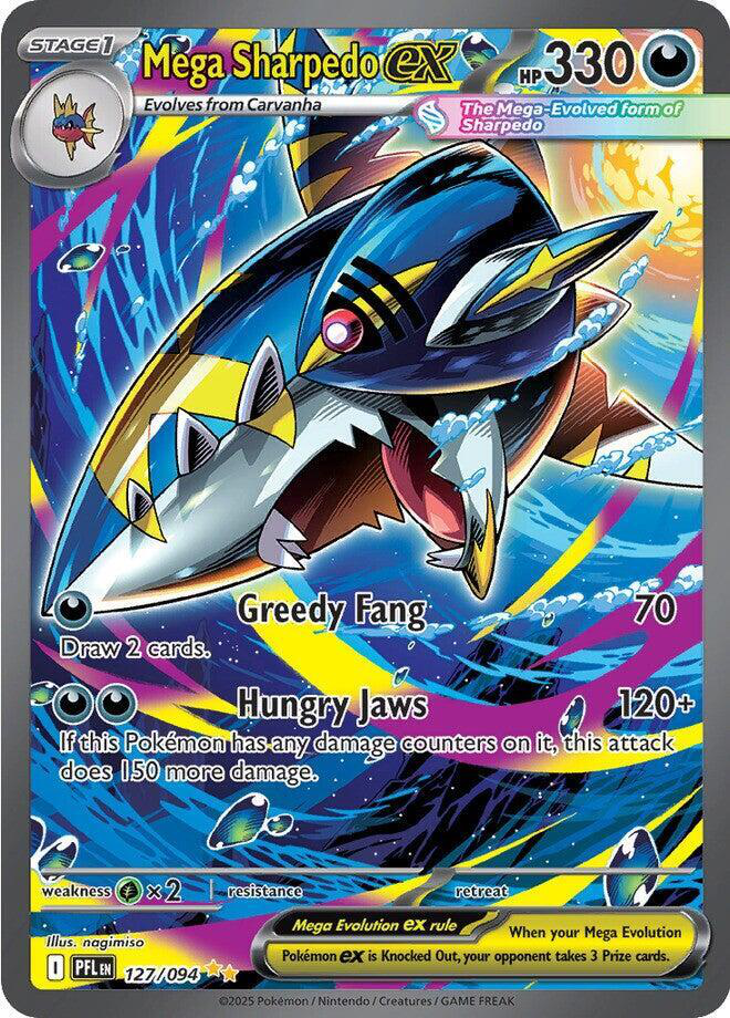Mega Sharpedo ex - 127/094 - ME02: Phantasmal Flames (PFL) – Cash Cards ...
